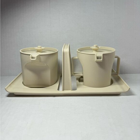 Tupperware | Kitchen | Vintage Tupperware Sugar Creamer Set With Caddy ...